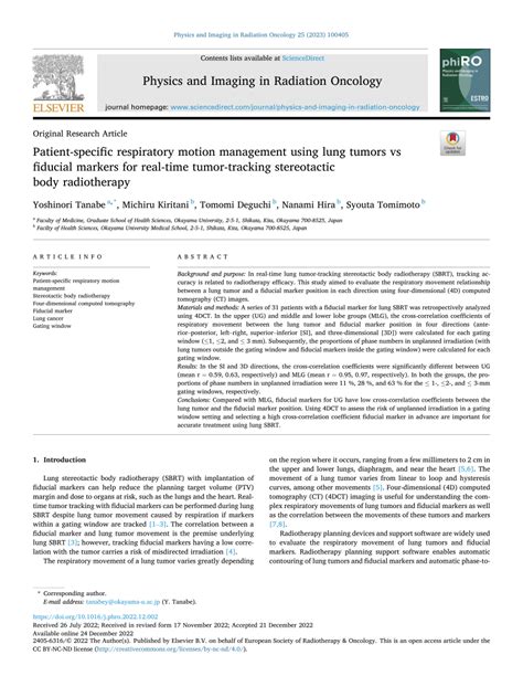 Pdf Patient Specific Respiratory Motion Management Using Lung Tumors Vs Fiducial Markers For