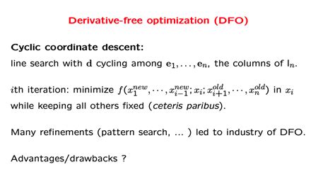 Solved Derivative Free Optimization Dfo Cyclic Coordinate