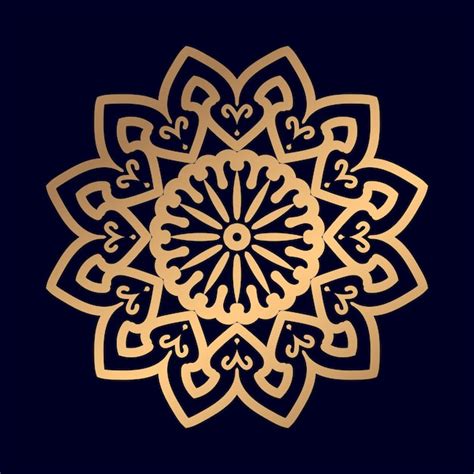 Premium Vector Abstract Gold Gradient Mandala On Black Background Vector Mandala With Floral