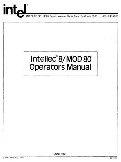 Intel Intellec 8 80 Documentation Bits Of The Golden Age