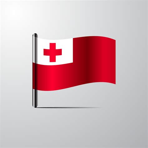 Tonga Waving Shiny Flag Design Vector 14319677 Vector Art At Vecteezy