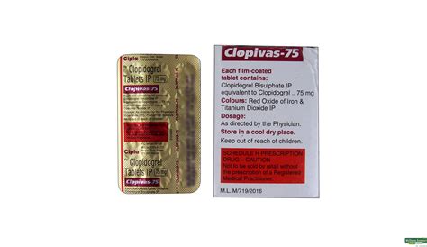 Buy Clopivas 75mg 15 Tablets Online At Best Prices Wellness Forever