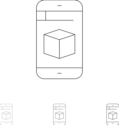 Mobile Cell Box Technology Bold And Thin Black Line Icon Set 13552899 Vector Art At Vecteezy