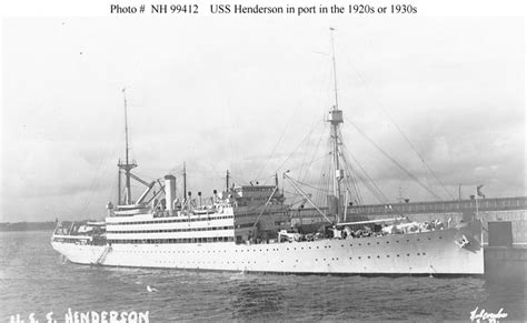 Usn Ships Uss Henderson Transport 1 Later Ap 1