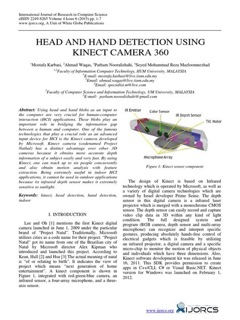 head and hand detection using kinect camera 360 pdf cluster