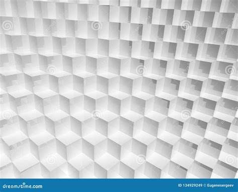 Abstract White Cubes Structure 3d Illustration Stock Illustration Illustration Of Wall