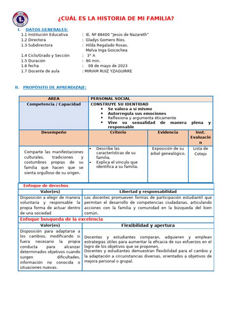 Sesion Cuál Es La Historia De Mi Familia Pdf
