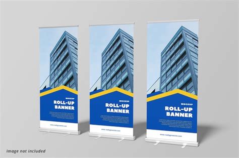 회색 배경에 롤업 배너 프리미엄 Psd 파일