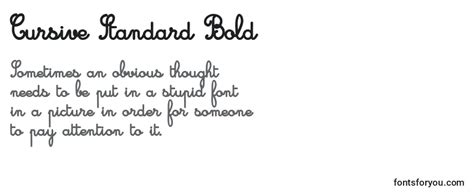 Cursive Standard Bold Font Download For Free Online