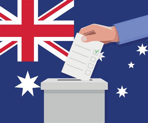 Australia Election Concept Hand Puts Vote Bulletin 36471906 Vector Art