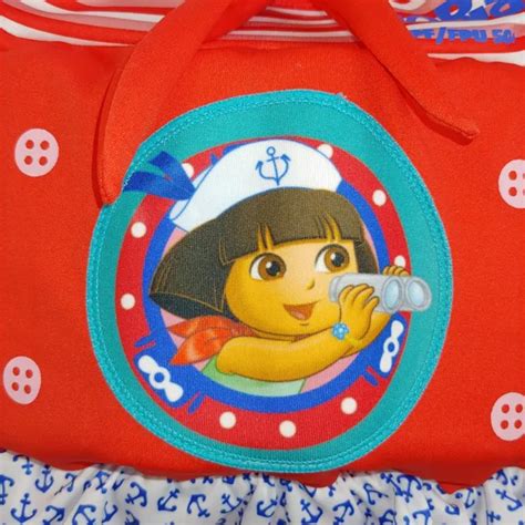 Dora The Explorer Girls Swimsuit Floaty Tubes Upf 50 Float Suit M L