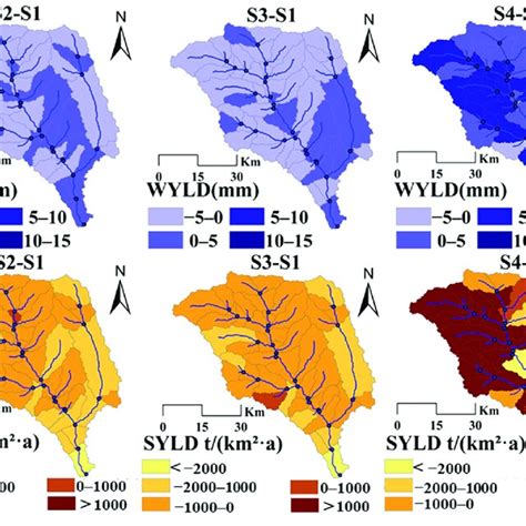 Spatial Distribution Of The Difference Values In Water Yield And