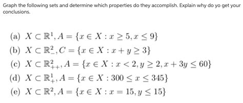 Solved Graph The Following Sets And Determine Which