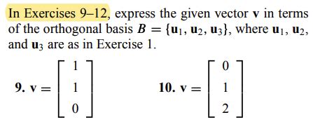 Solved In Exercises 9 12 Express The Given Vector V In Chegg Com