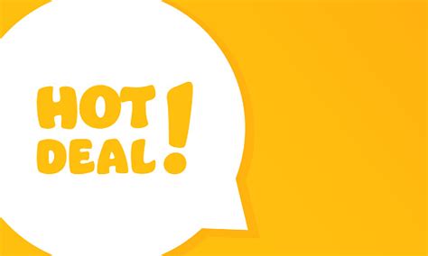 뜨거운 거래 핫 딜 텍스트가있는 음성 거품 2d 그림 플랫 스타일 비즈니스 및 광고에 대한 벡터 라인 아이콘 동의에 대한 스톡 벡터 아트 및 기타 이미지 Istock