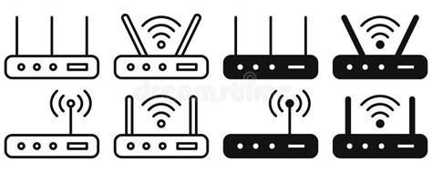 Wifi Router Icon Internet Service Wireless Router Modem With Wifi Signal Stock Vector