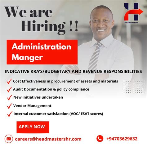 headmastershr on linkedin 🔸 we are hiring 🔆 administration manger 🏚 location colombo 03…