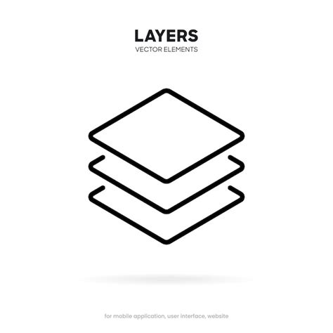 premium vector layers icon three levels stacked on white background