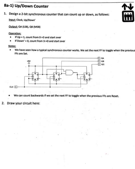 Solved Design A 2 Bit Synchronous Counter That Can Count Up