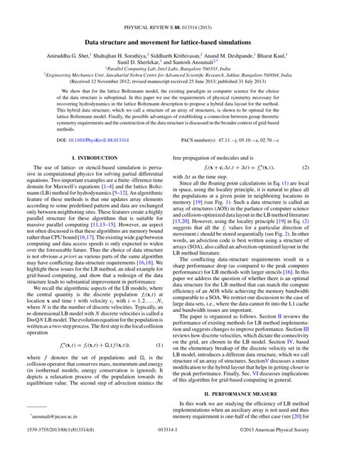 Pdf Data Structure And Movement For Lattice Based Simulations