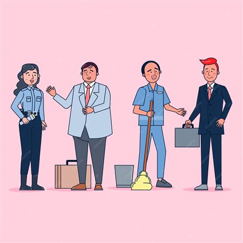 큰 집합의 컬렉션은 전문 유니폼 평면 그림을 입고 다양한 직업이나 직업 사람들을 격리합니다 무료 벡터