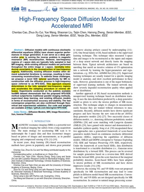 high frequency space diffusion model for accelerated mri pdf