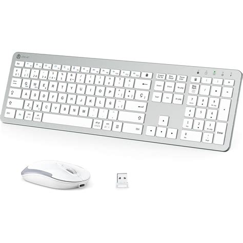 комплект Испанска безжична клавиатура и мишка Акумулаторна безшумна ергономична Iclever Gk08