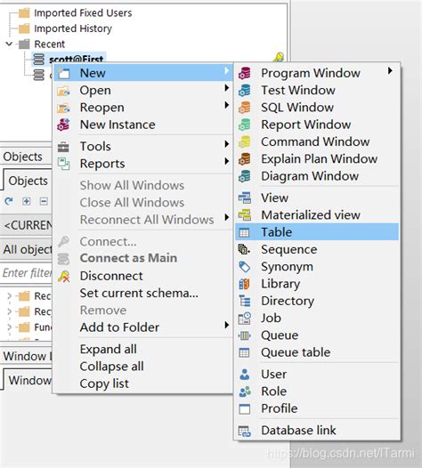 使用plsql工具创建oracle数据库及表plsql Recent Csdn博客