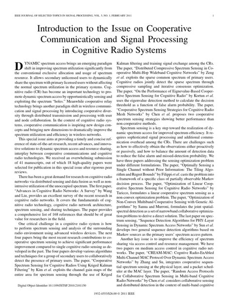 introduction to the issue on cooperative communication and signal