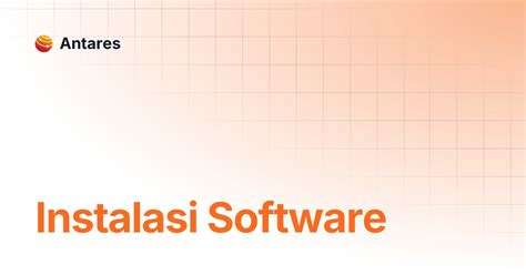 Instalasi Software Antares