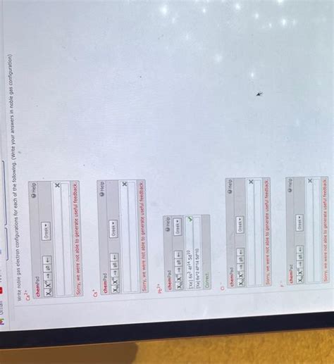 Solved Write Noble Gas Electron Configurations For Each Of