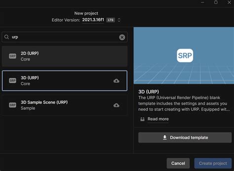 Srp Or Urp Template Unity Engine Unity Discussions