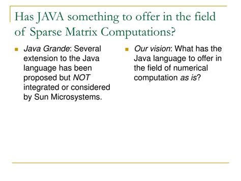 Ppt Java And Matrix Computation Powerpoint Presentation Free Download Id5101753