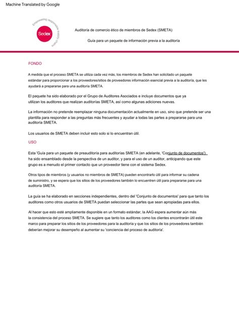 Pre Audit Information Pack 0a Smeta Guide To Pre Audit Information Pdf