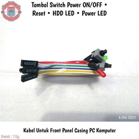 Jual Tombol Switch Power On Off Reset Hdd Led Light Kabel Front Panel Casing Pc Komputer Ke