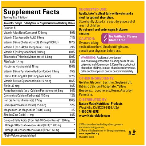 Prenatal Multi Folic Acid Dha Softgels Nature Made®