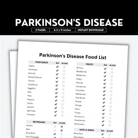 Parkinsons Disease Food List Shopping List Food Guide Foods To Eat