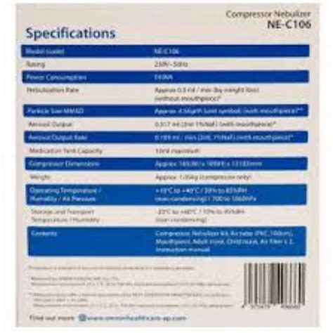 Omron Compressor Nebulizer For Nebulization Model Name Number NEC At Piece In