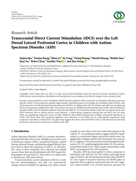 Pdf Transcranial Direct Current Stimulation Tdcs Over The Left Dorsal Lateral Prefrontal