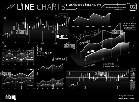 Line Charts And Area Charts Infographic Elements Stock Vector Image Art Alamy