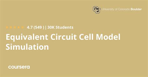 Equivalent Circuit Cell Model Simulation Coursera