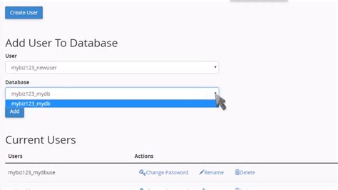 Cpanel How To Assign A User To Mysql Database Youtube