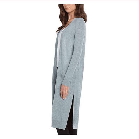 Matty M Women Duster Open Front Long Sleeves Patch Pockets Knit