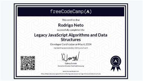 Ontem Finalizei Uma Etapa No Freecodecamp O Curso De Legacy Javascript Algorithms And Data