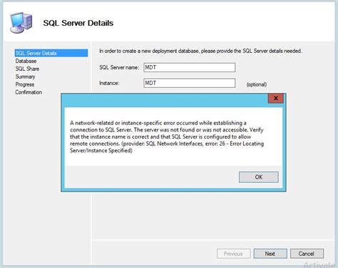 Cmimaging 10 Mdt 2013 Creating And Configuring The Mdt Database Error Infrastructure Management