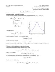 ECE130A F10 HW06 Solution ECE 130A Signal Analysis And Processing Fall 2010 Prof Michael
