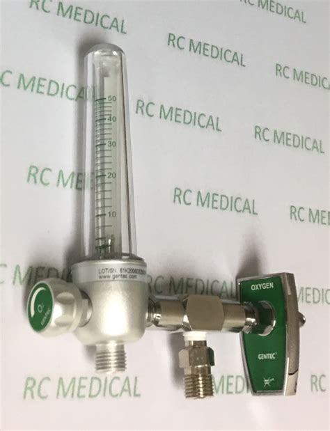 Gentec 50 Lpm Oxygen Flowmeter With Chemetron Adapter And Auxiliary