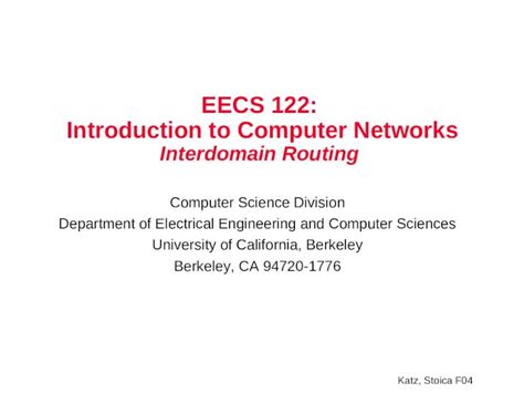 Ppt Katz Stoica F04 Eecs 122 Introduction To Computer Networks
