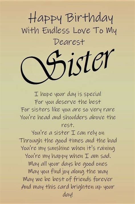 Happy Birthday Quotes For Sister Happy Birthday Note For Sister Birthday Verse For Sister