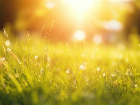 Premium Ai Image Beautiful Sunrise And The Grass And Sun Rays